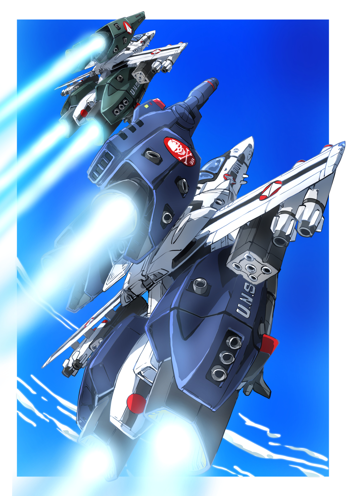 Safebooru - blue sky choujikuu yousai macross clouds commentary request ...