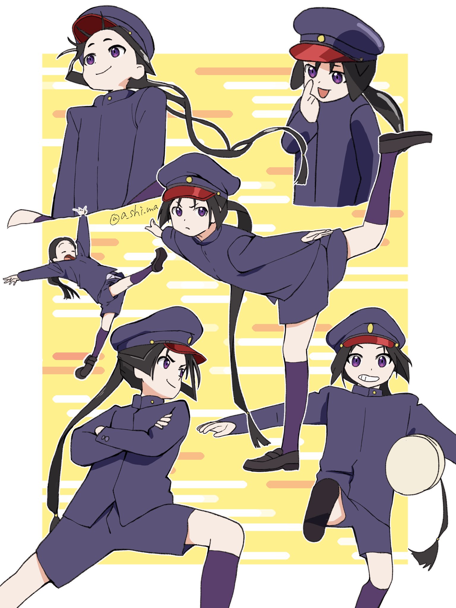 Safebooru - >:( >:) 2boys :p a shi ma balancing black footwear black ...