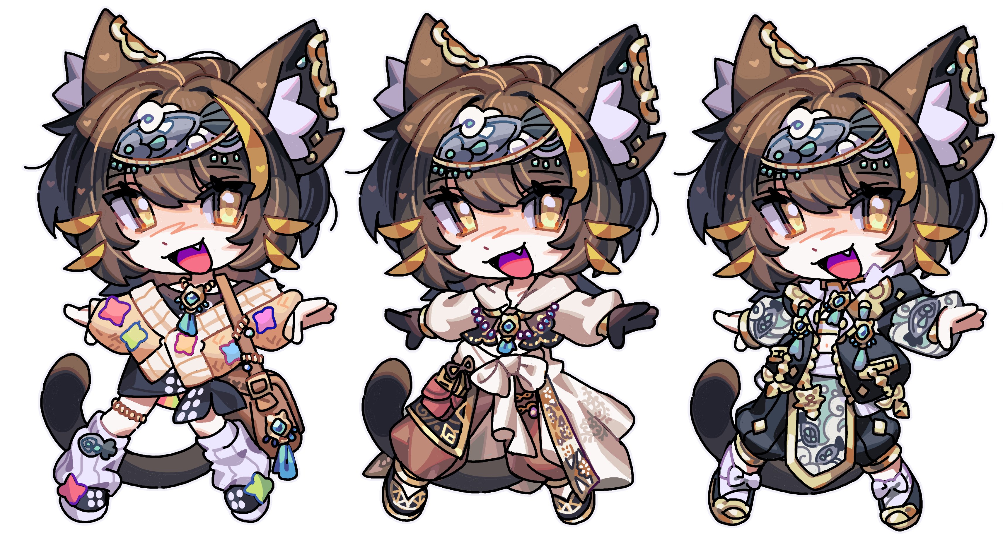 Safebooru - 1girl :d absurdres animal ear fluff animal ear piercing animal ears black footwear ...