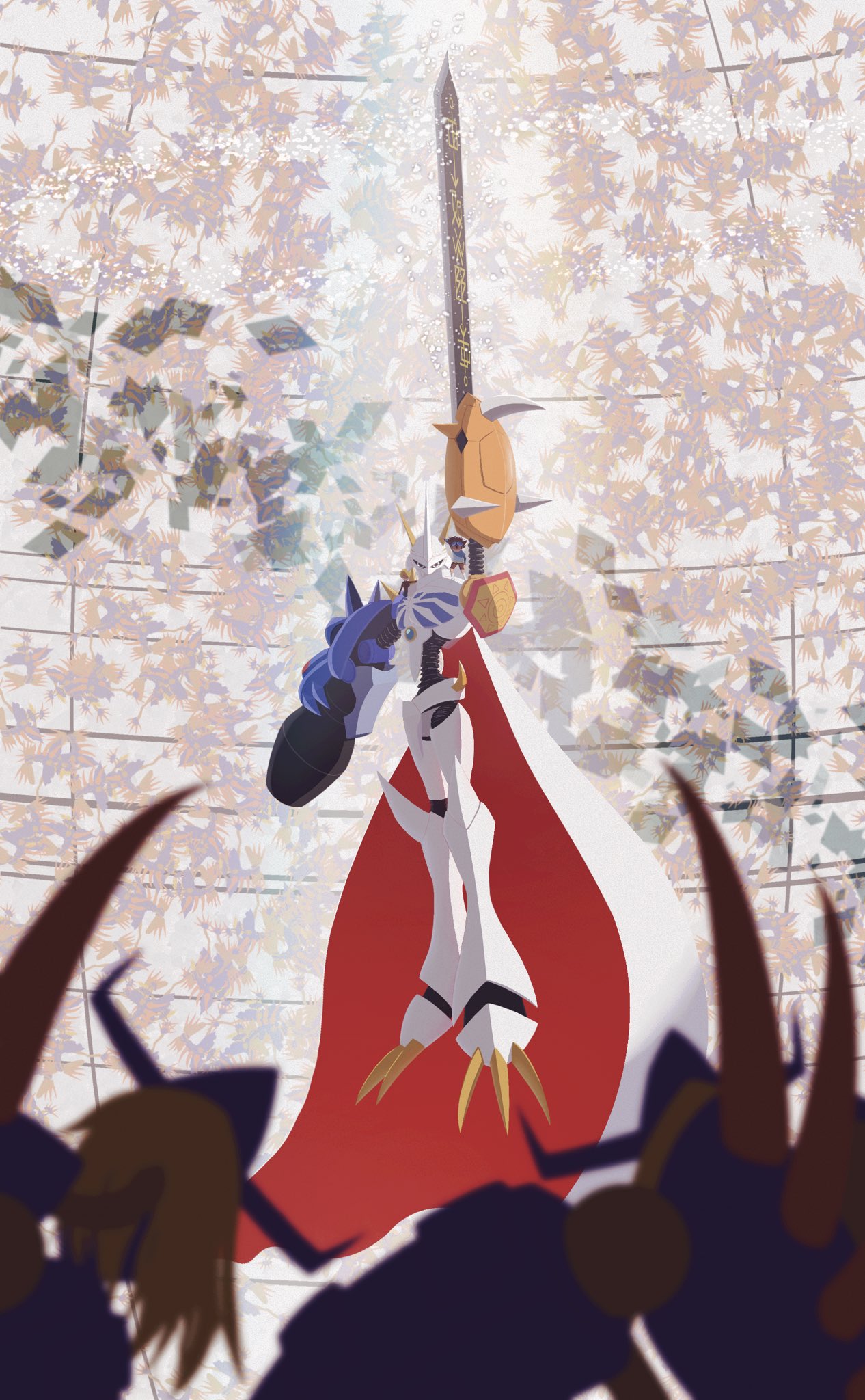 Safebooru - 3boys arm blade arm cannon armor blonde hair blurry blurry ...