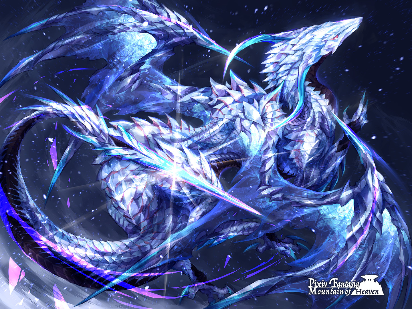 Safebooru - animal focus blue horns blue scales claws copyright name ...