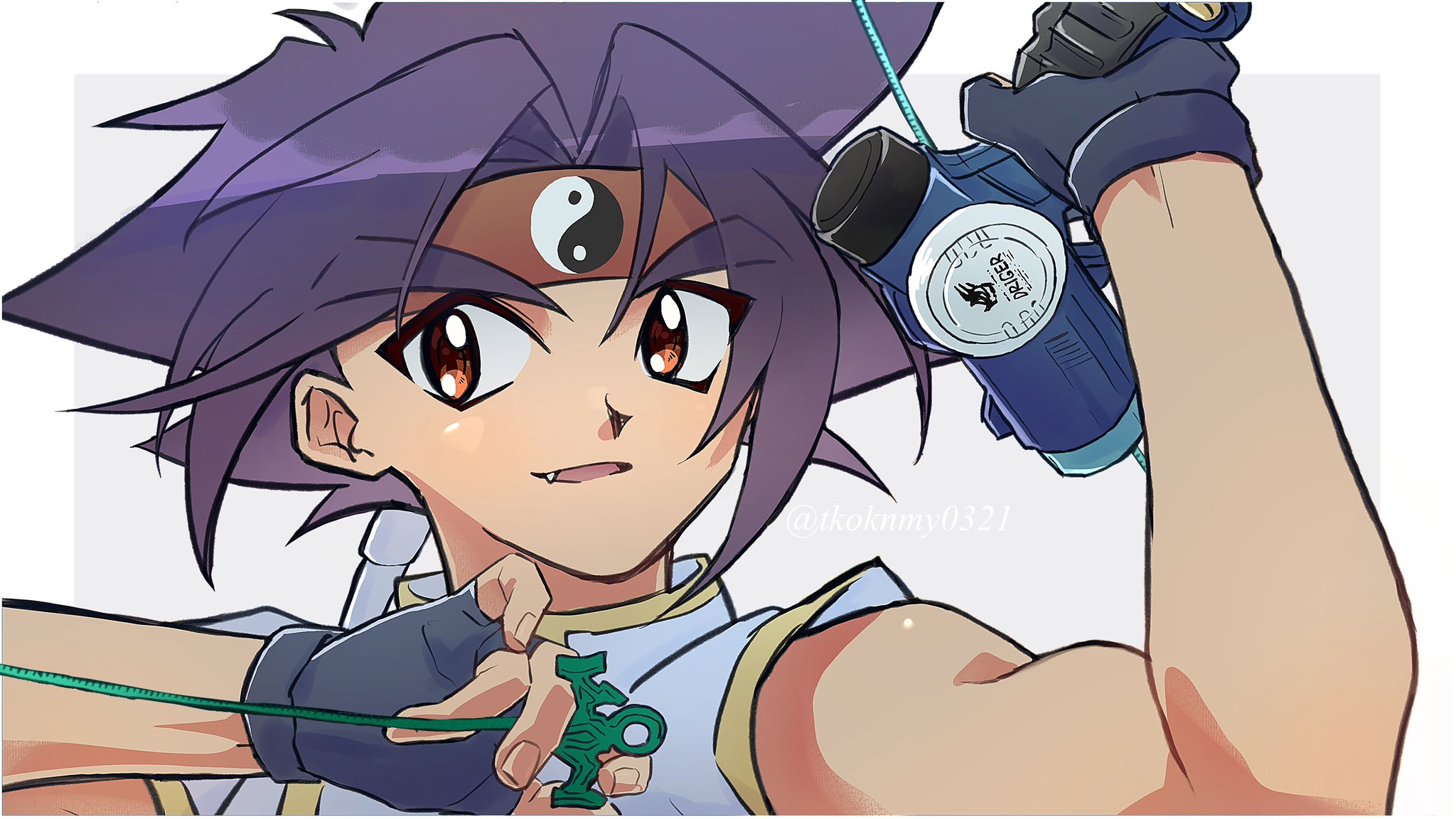 Safebooru - 1boy bakuten shoot beyblade beyblade black gloves black hair border brown hair ...