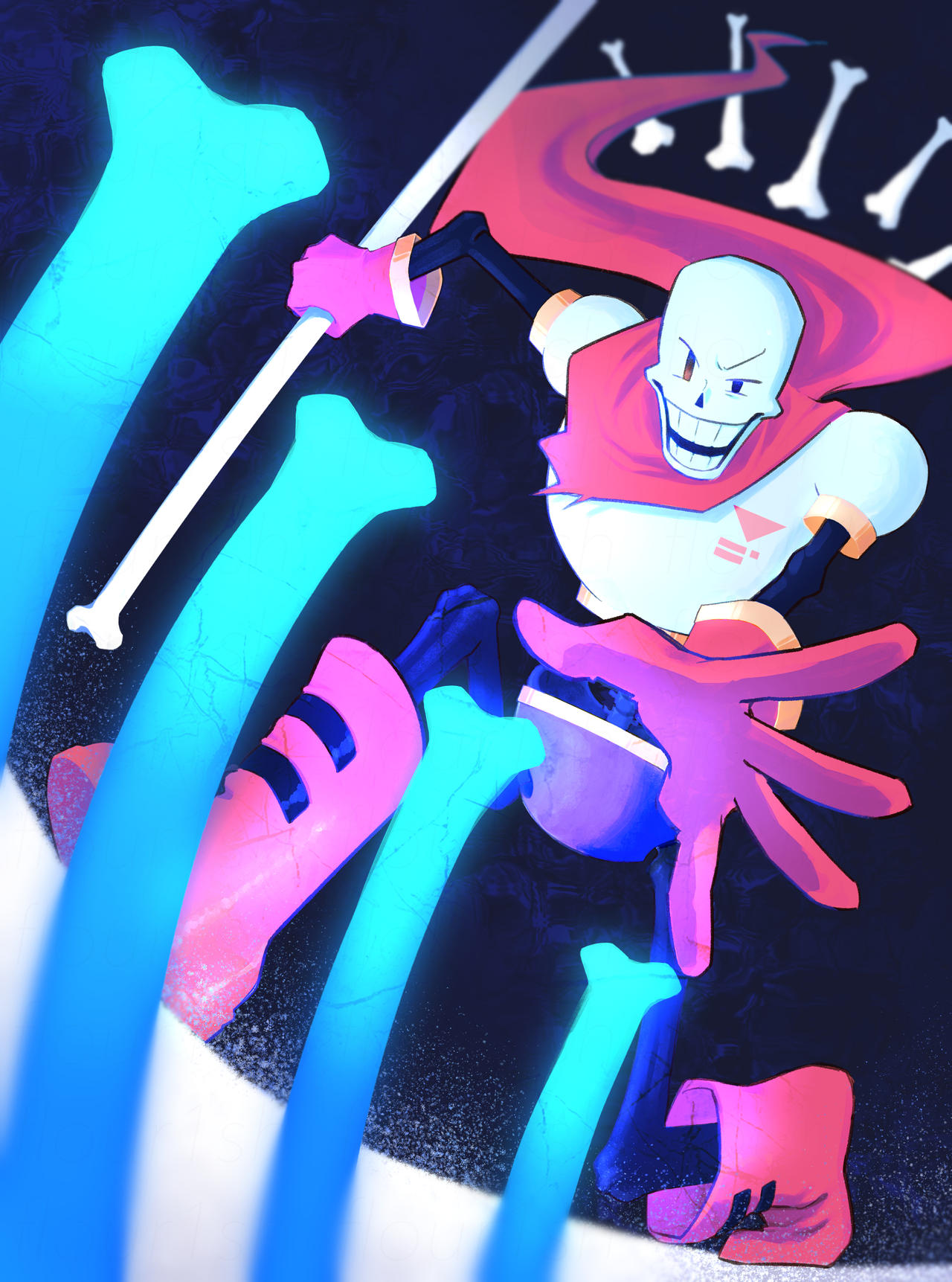 Safebooru - 1boy 2024 2d blue shorts bone boots commentary digital ...