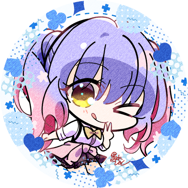 Safebooru - 1girl ;q blue hair bow chibi closed mouth clothes around ...