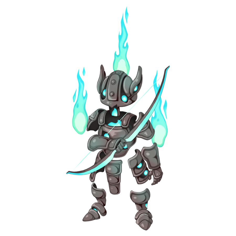 Safebooru - armor armored boots blue fire boots bow (weapon ...