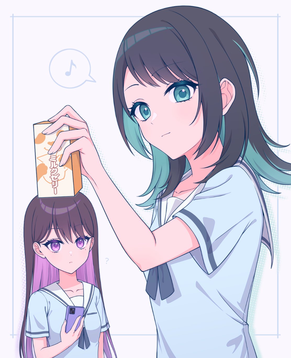 Safebooru - 2girls bang dream! bang dream! it's mygo!!!!! black hair blue eyes blue hair blue ...