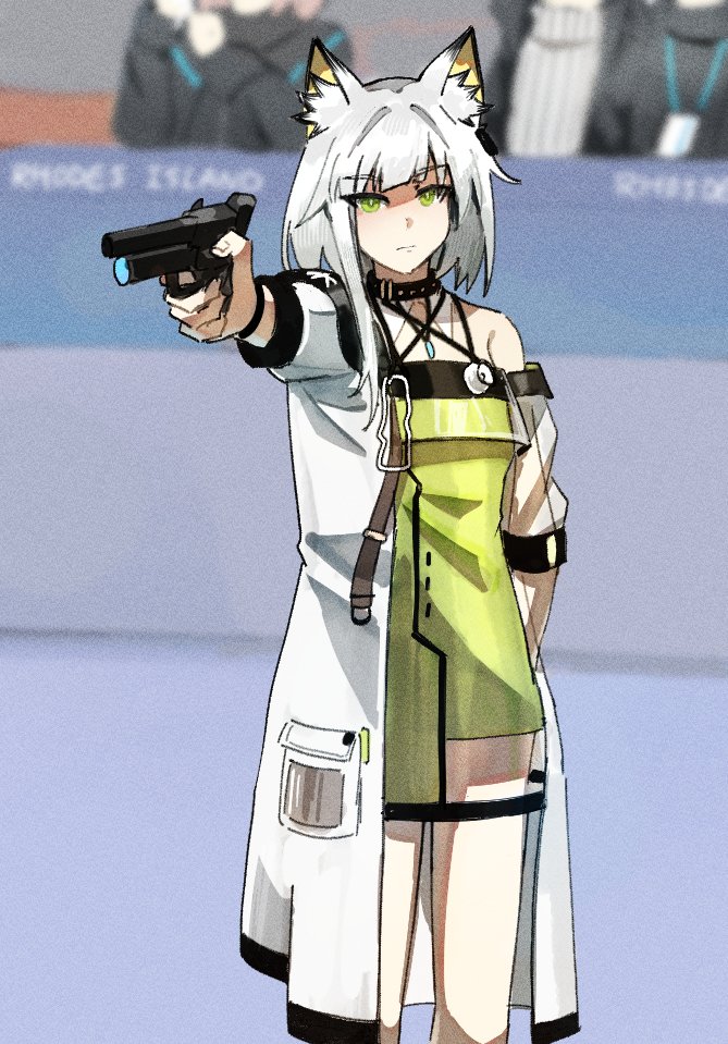 Safebooru - 1girl 2024 summer olympics 3others aiming animal ear fluff animal ears arknights ...