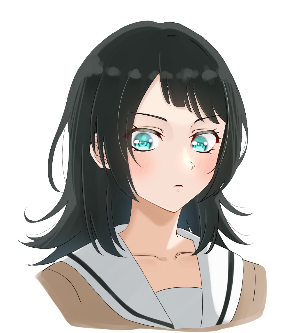 Safebooru - 1girl bang dream! bang dream! it's mygo!!!!! black hair blue eyes brown dress closed ...