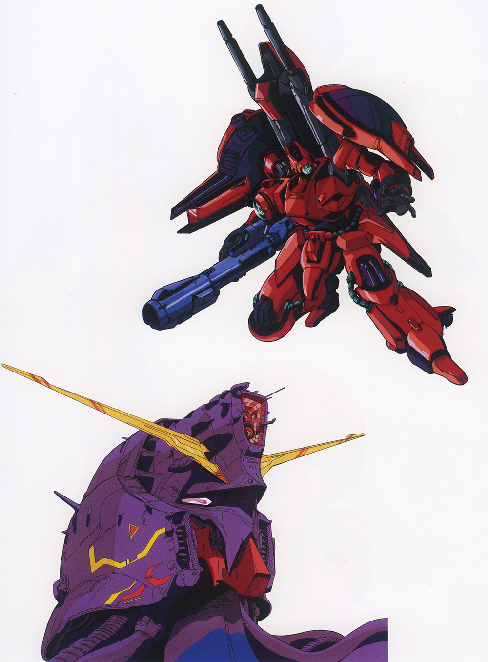 Safebooru - 1980s (style) 1990s (style) beam cannon cable gaza-c gundam ...