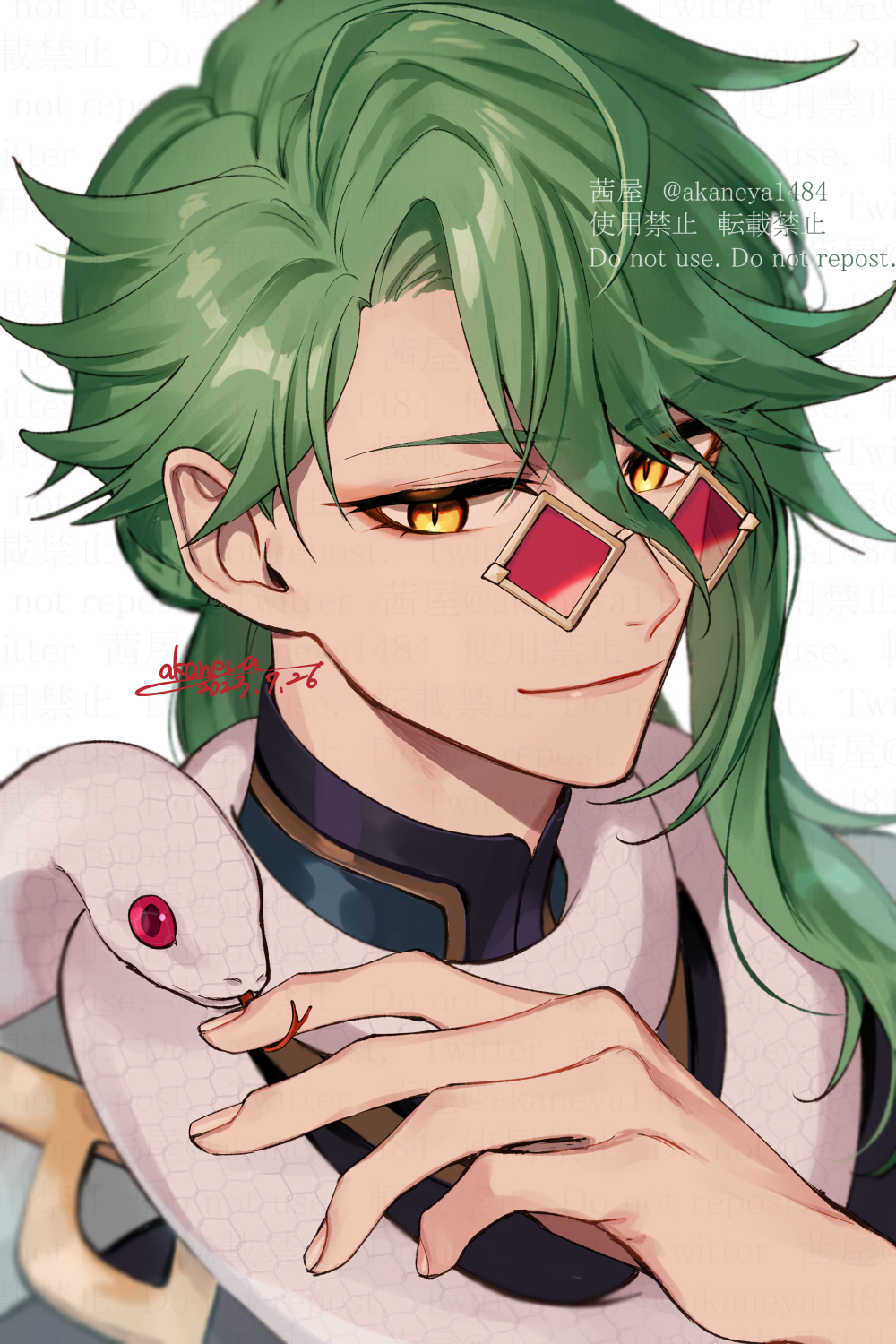 Safebooru - 1boy artist name baizhu (genshin impact) blue shirt ...
