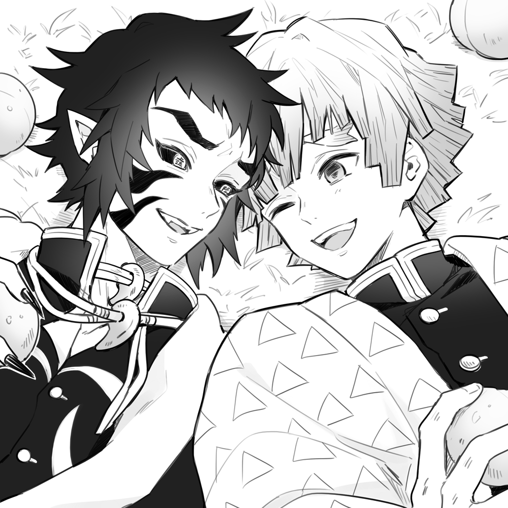 Safebooru - 2boys :d agatsuma zenitsu colored sclera demon boy eye ...