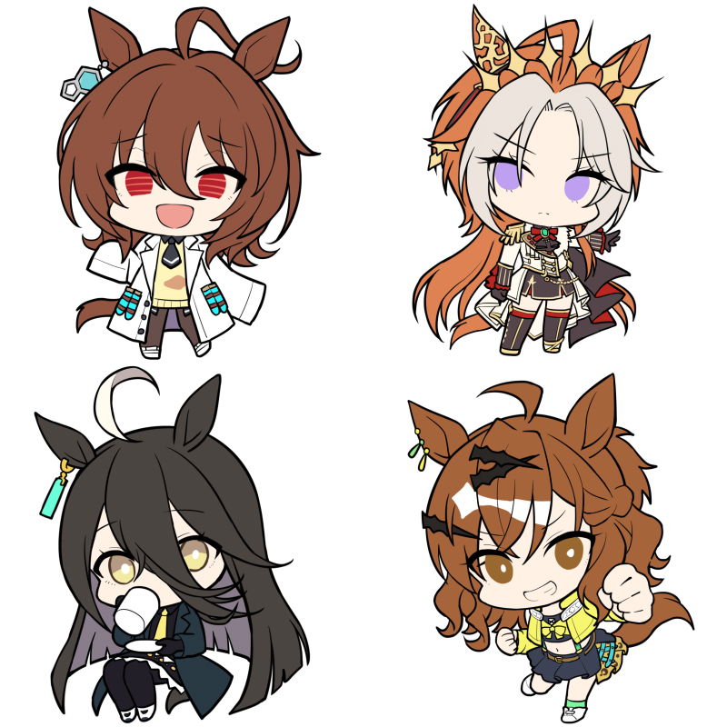 Safebooru - 4girls agnes tachyon (umamusume) ahoge animal ears black coat black gloves black ...