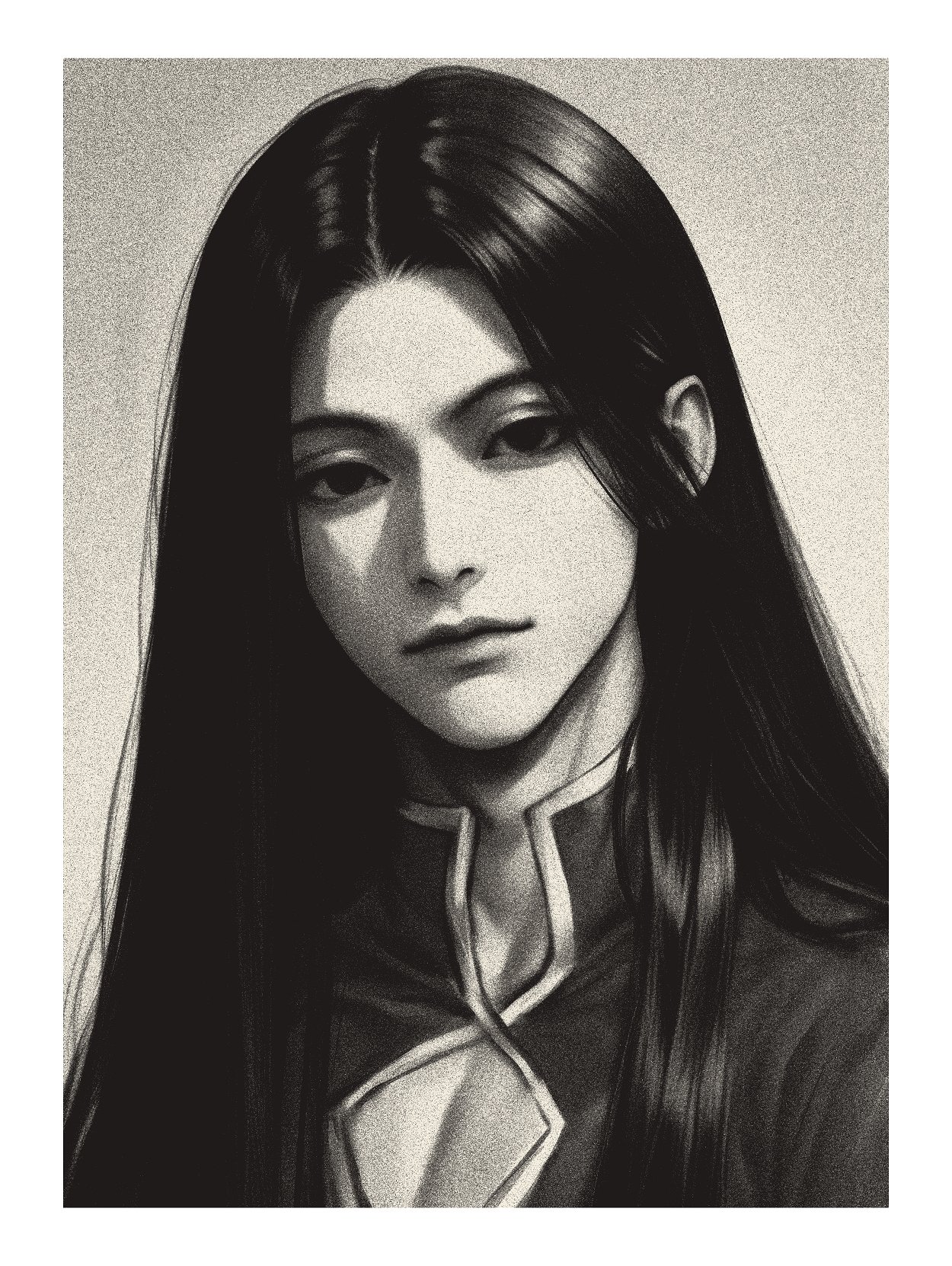 Safebooru - 1boy black eyes black hair cleavage cutout closed mouth clothing cutout ...