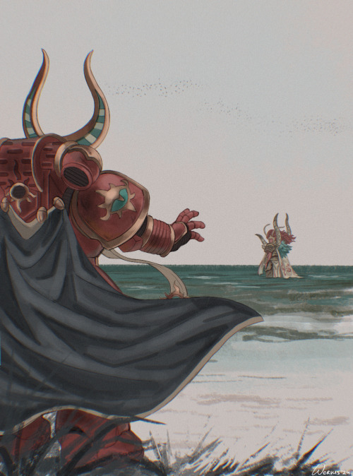 Safebooru - 2boys ahzek ahriman magnus the red primarch red armor ...