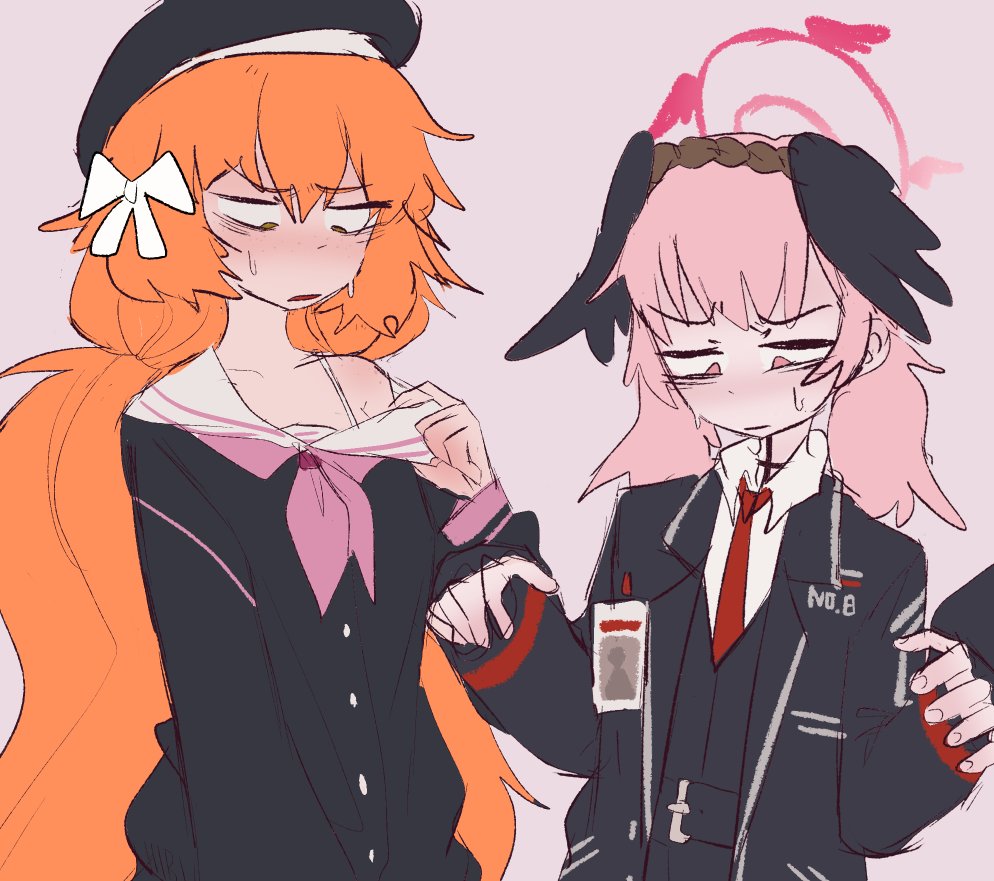 Safebooru - 2girls black wings blue archive brown eyes brown hairband ...