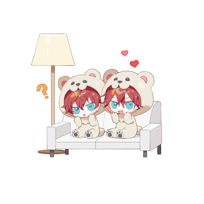 Safebooru - 2boys ? amagi hiiro amagi rinne animal costume bear costume ...