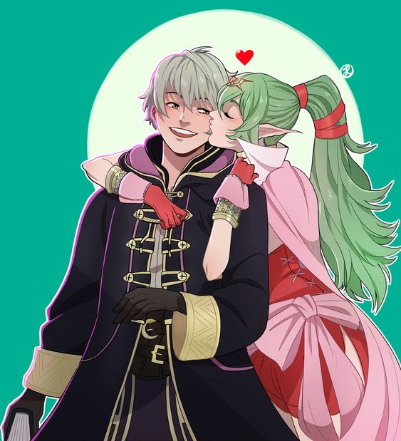 Safebooru - 1boy 1girl cheek kiss couple female fire emblem fire emblem ...