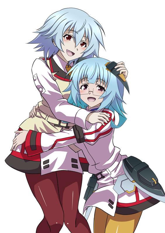 Safebooru - 2girls blue hair brown pantyhose commentary request dress ...