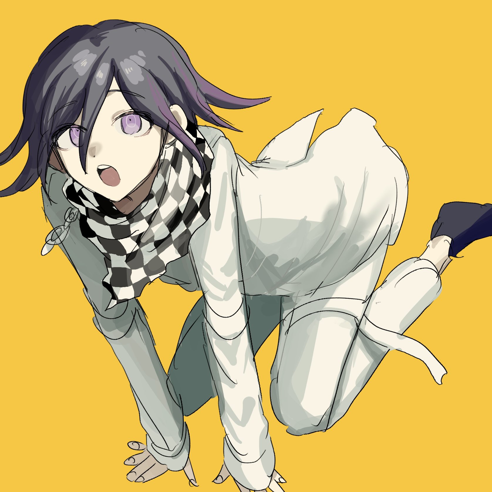 Safebooru - 1boy arm belt checkered clothes checkered scarf danganronpa (series) danganronpa v3 ...
