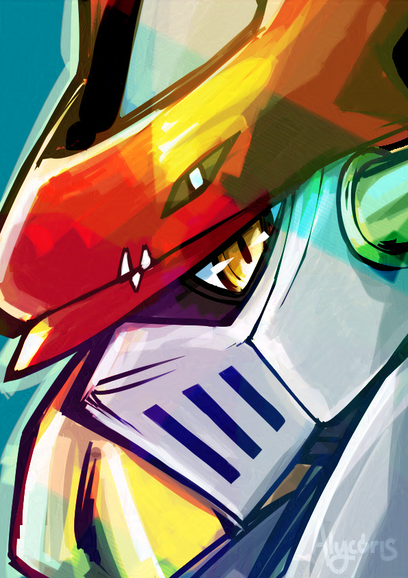 Safebooru - 1boy blue background close-up digimon digimon (creature ...