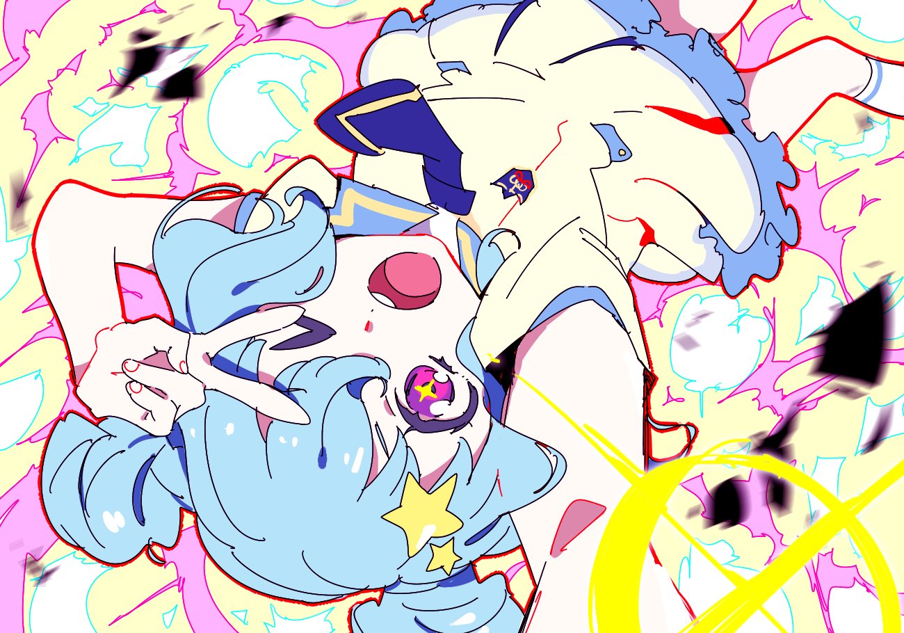 Safebooru - > o + + 1girl ;d aikatsu! (series) aikatsu stars! arm up bad id bad twitter id blue ...