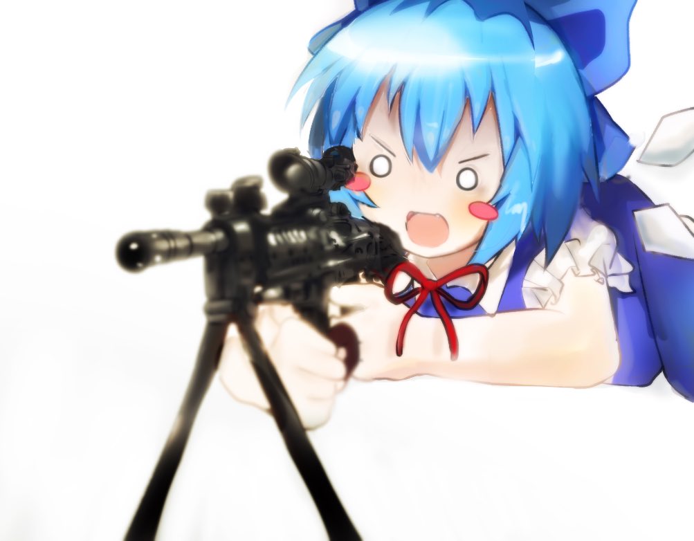 Safebooru - 1girl 2000s (style) :d bipod blue dress blue hair blush stickers cirno commentary ...