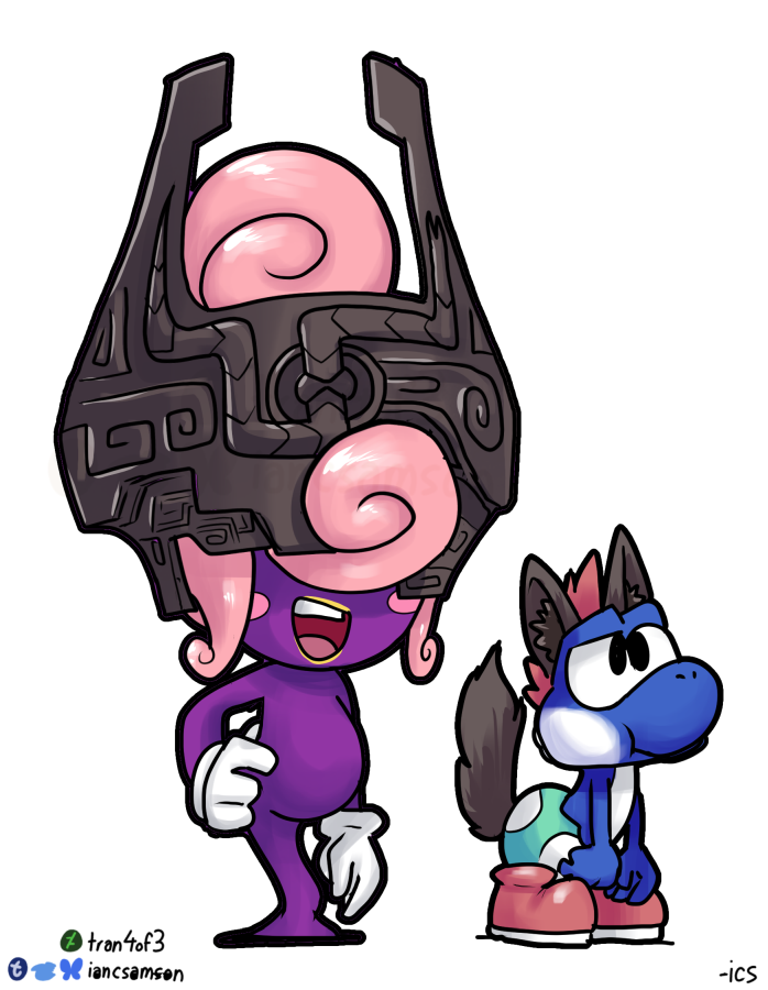 Safebooru - animal ears blue skin colored skin confused cosplay covered ...