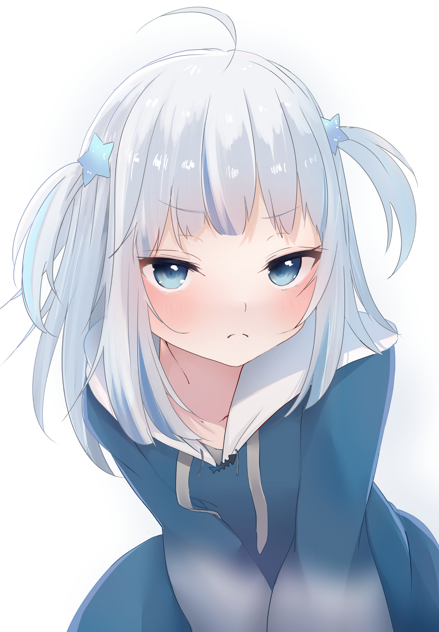 Safebooru - 1girl angry blue eyes gawr gura gawr gura (1st costume ...