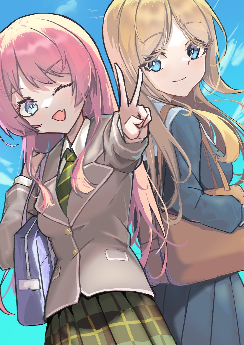 Safebooru - 2girls bag bang dream! bang dream! it's mygo!!!!! blazer blue bag blue eyes blue ...