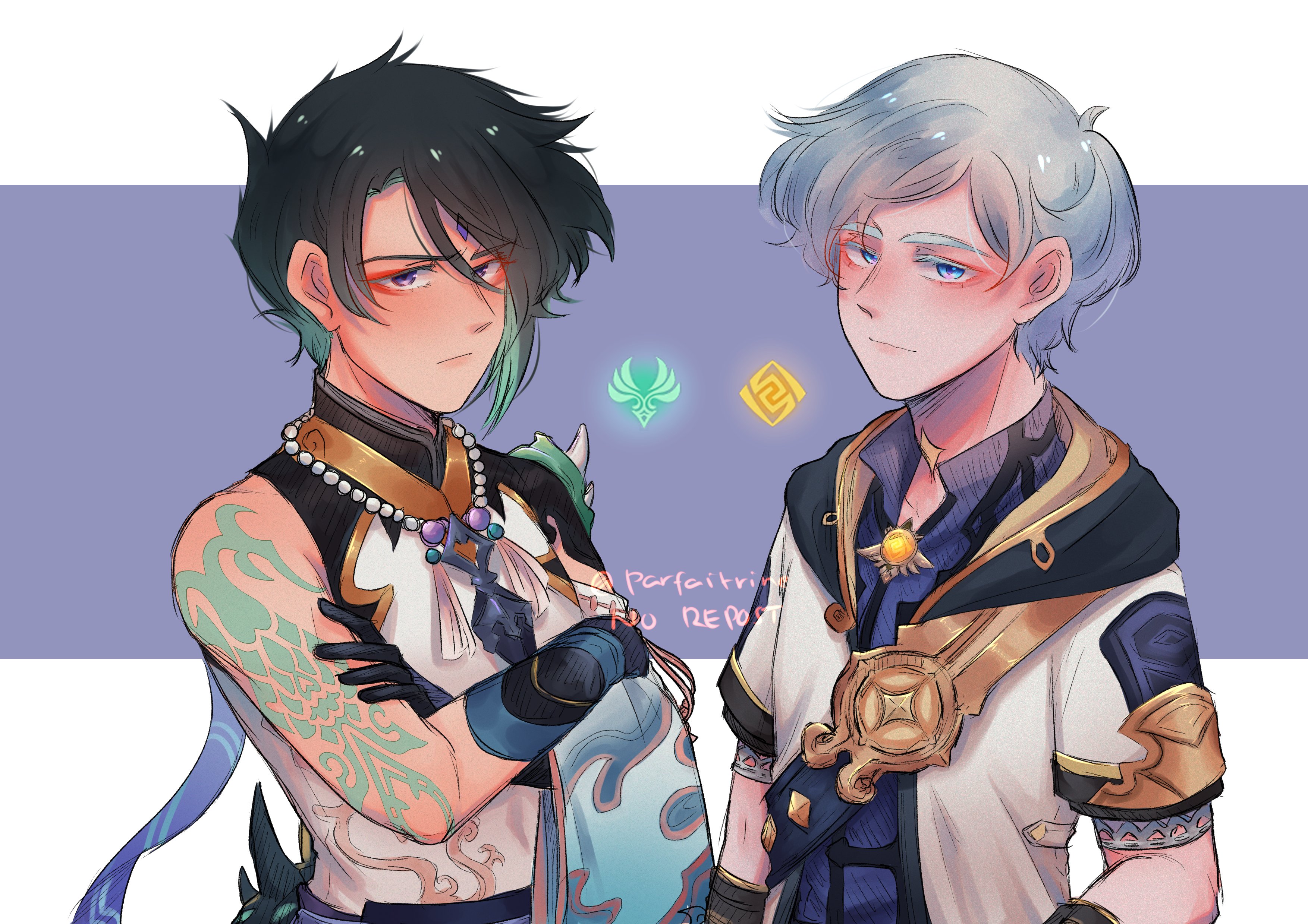 Safebooru - 2boys absurdres albedo (genshin impact) albedo (genshin ...