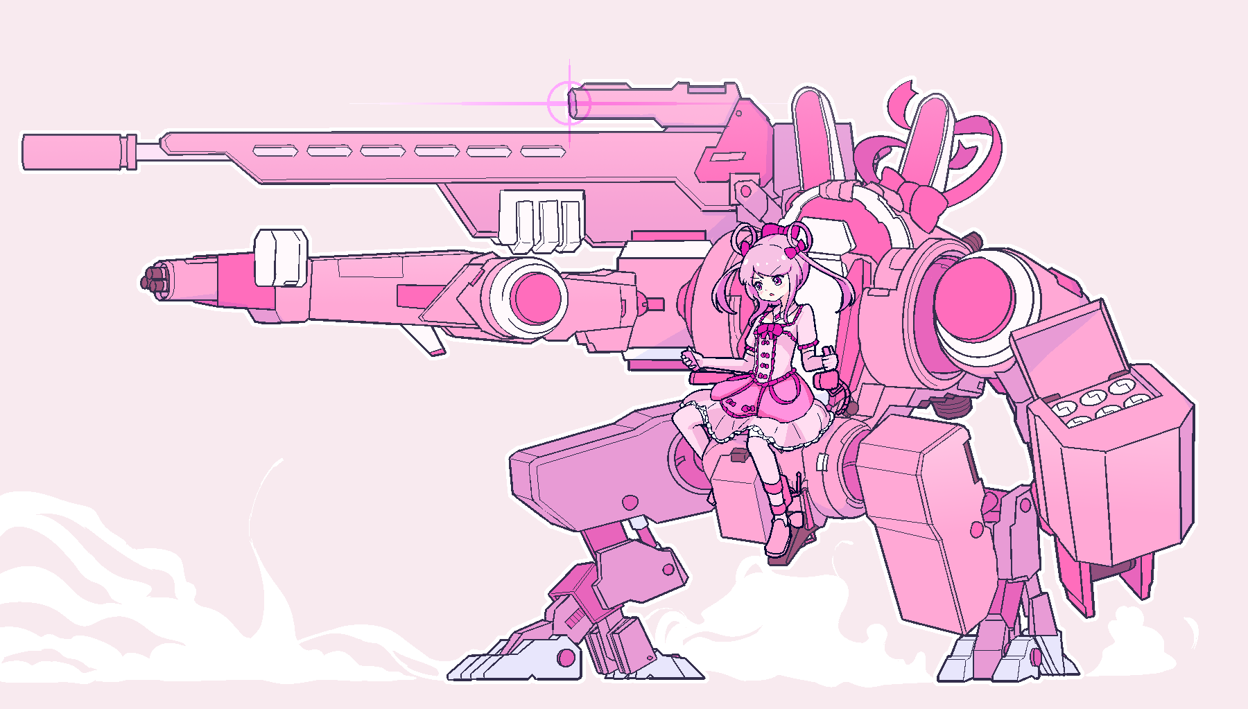 Safebooru - 1girl chibikki dress hair ornament hairpin highres mecha ...