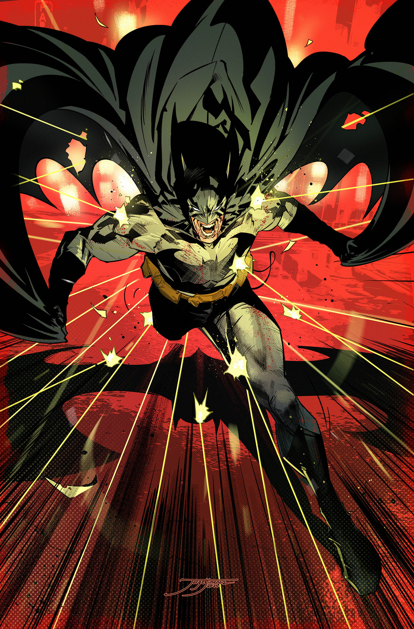 Safebooru - 1boy batman batman (series) belt bullet hole cape cowl dc ...