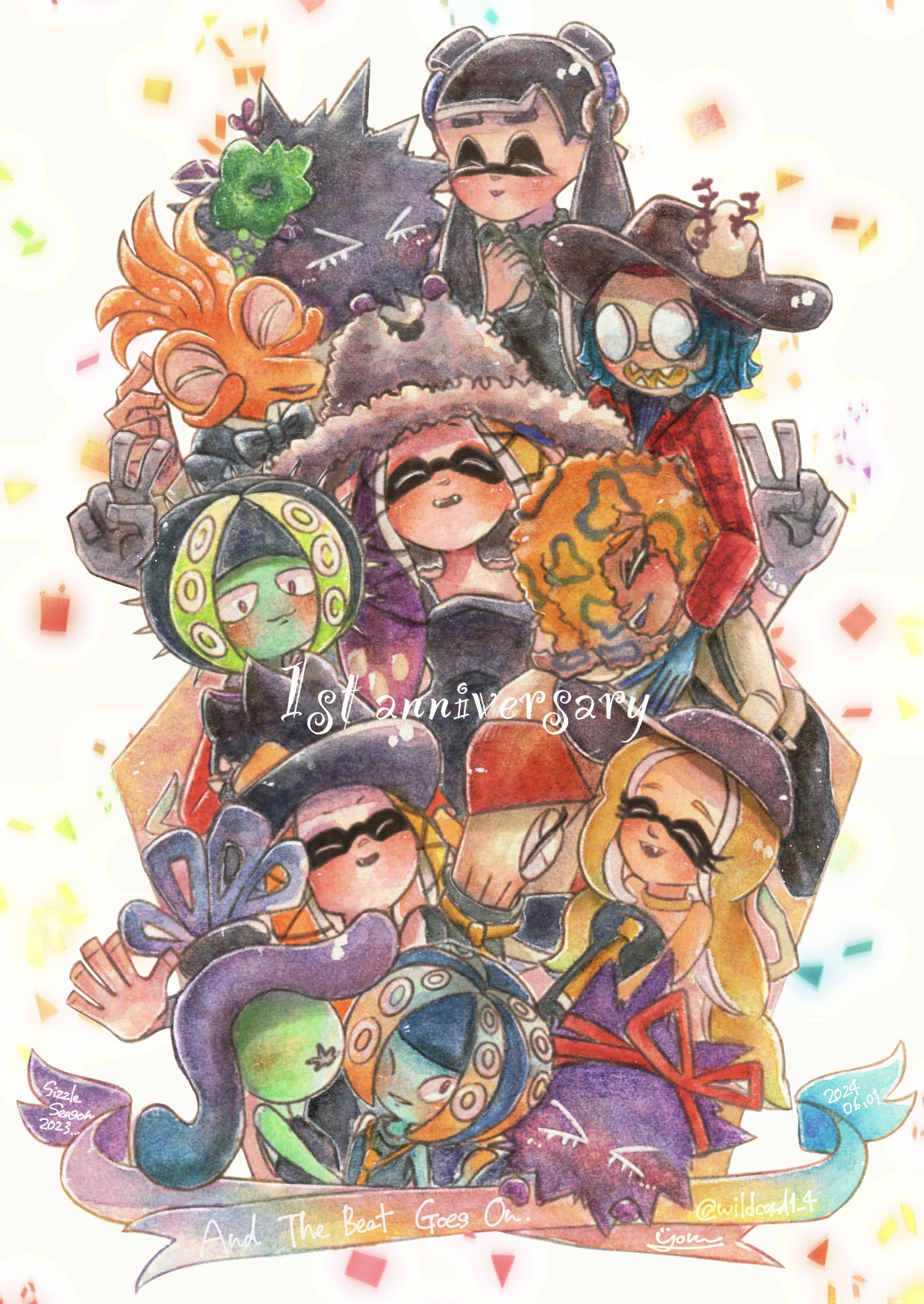 Safebooru - 1boy 6+girls aachin (splatoon) baseball cap bibi (splatoon ...