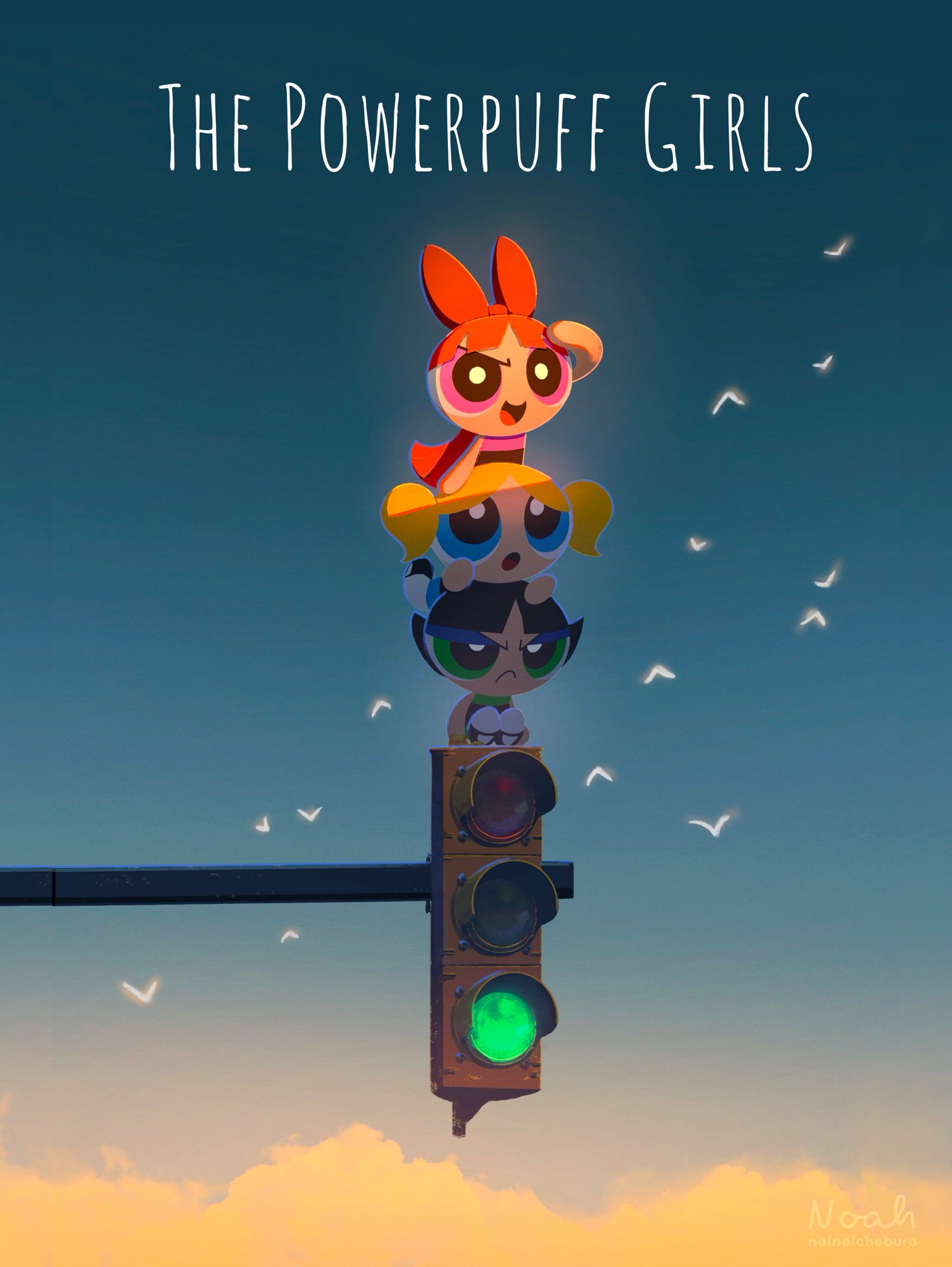 Safebooru - 3girls annoyed bird black eyes black hair black stripes ...