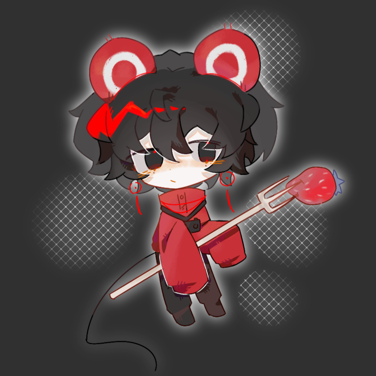 Safebooru - 1boy :/ alternate eye color animal ears black background ...