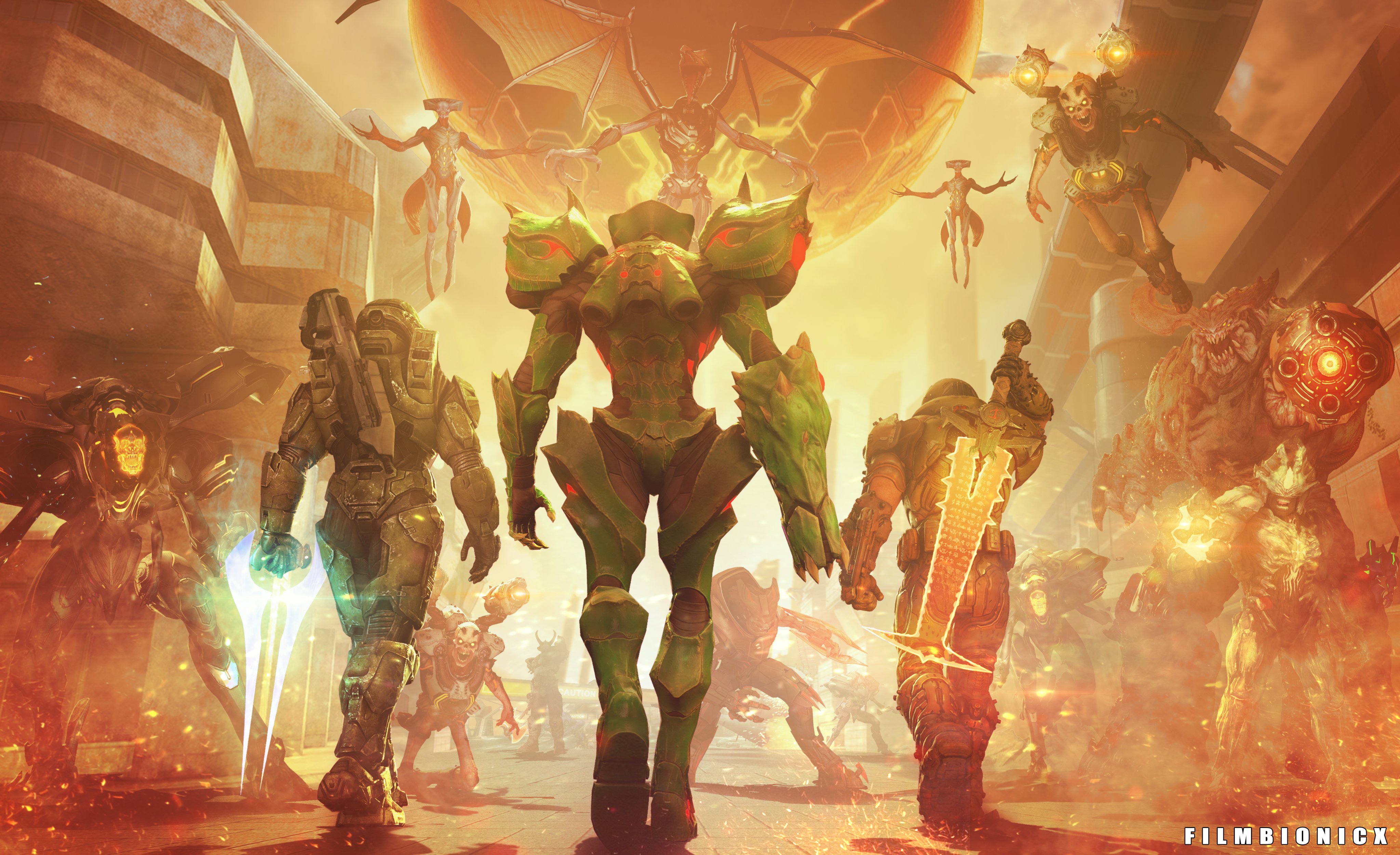 Safebooru - 1girl absurdres artist request back cacodemon crucible (doom) doom (series) doom ...