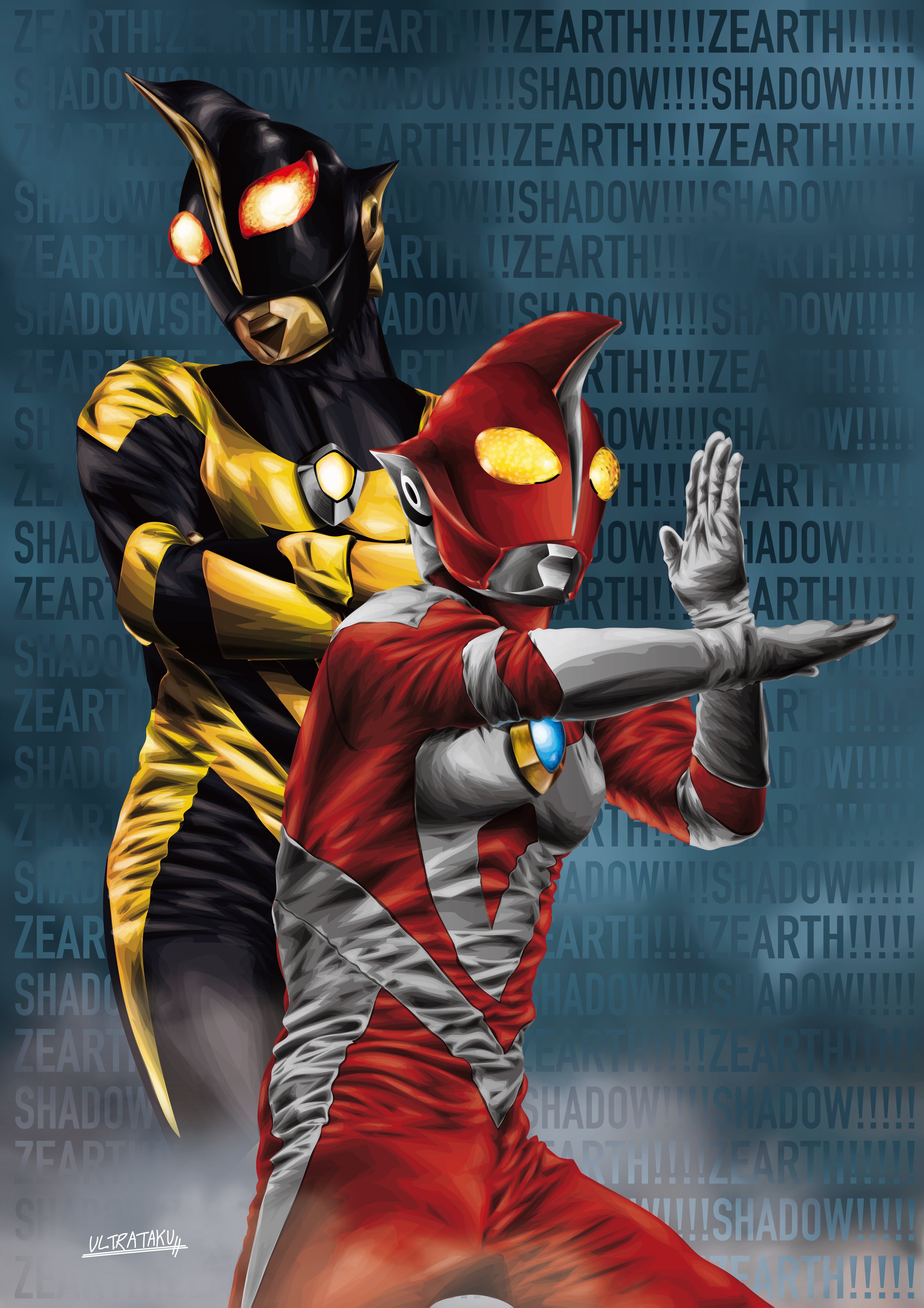 Safebooru - 2boys absurdres alien color timer cowboy shot crossed arms ...