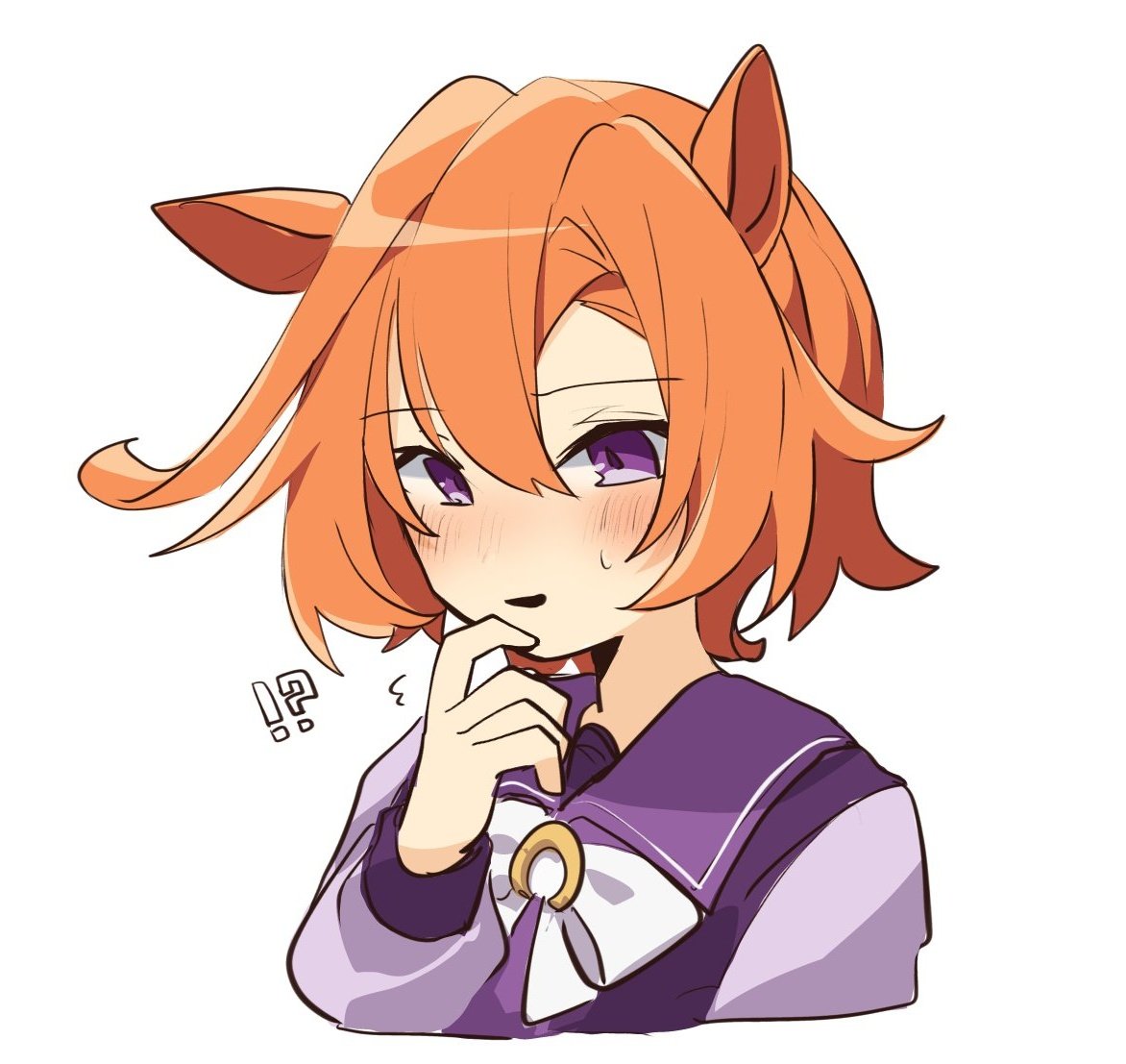 Safebooru - !? 1girl ahoge amano (amano miko) animal ears blush bow bowtie commentary request ...