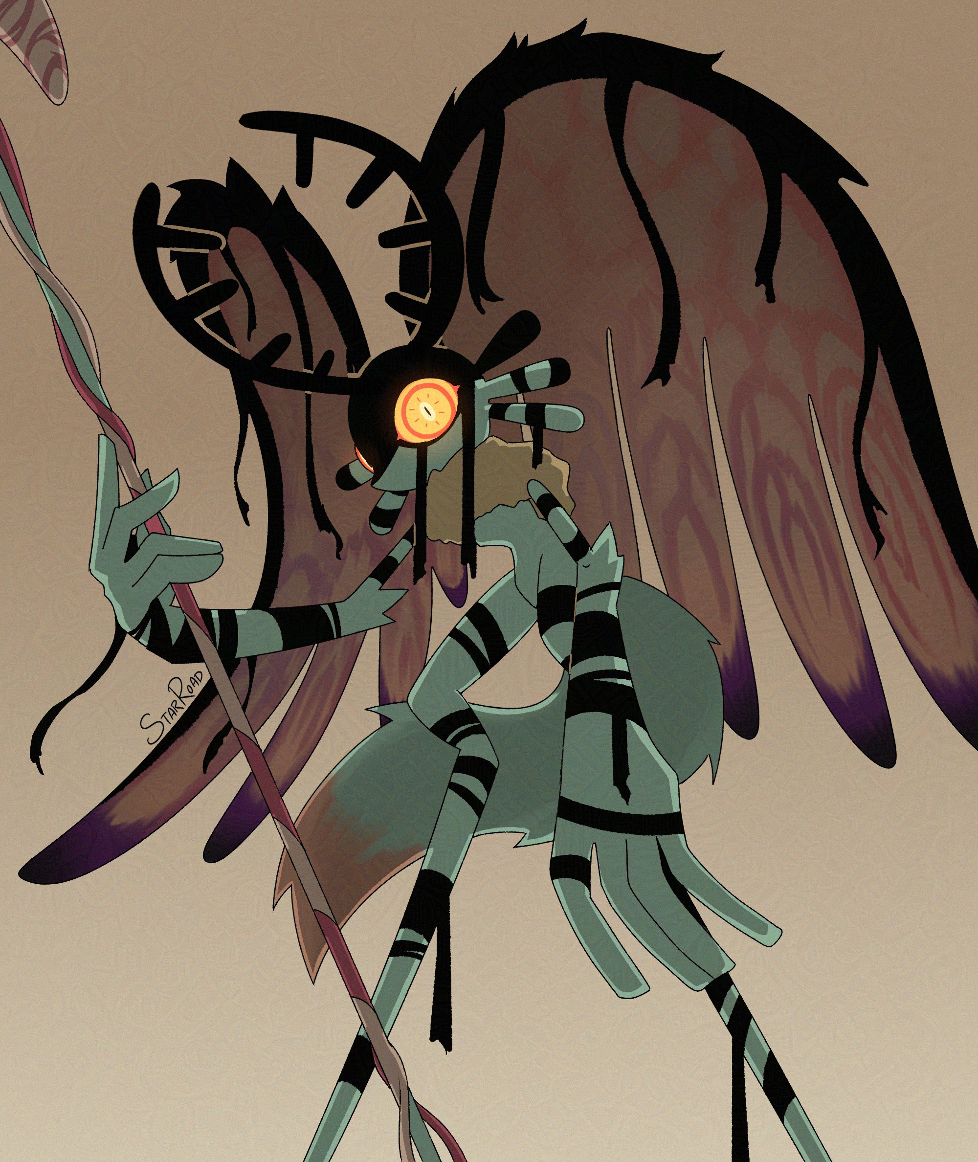 Safebooru - alternate eye color antlers brown background dream tiger ...