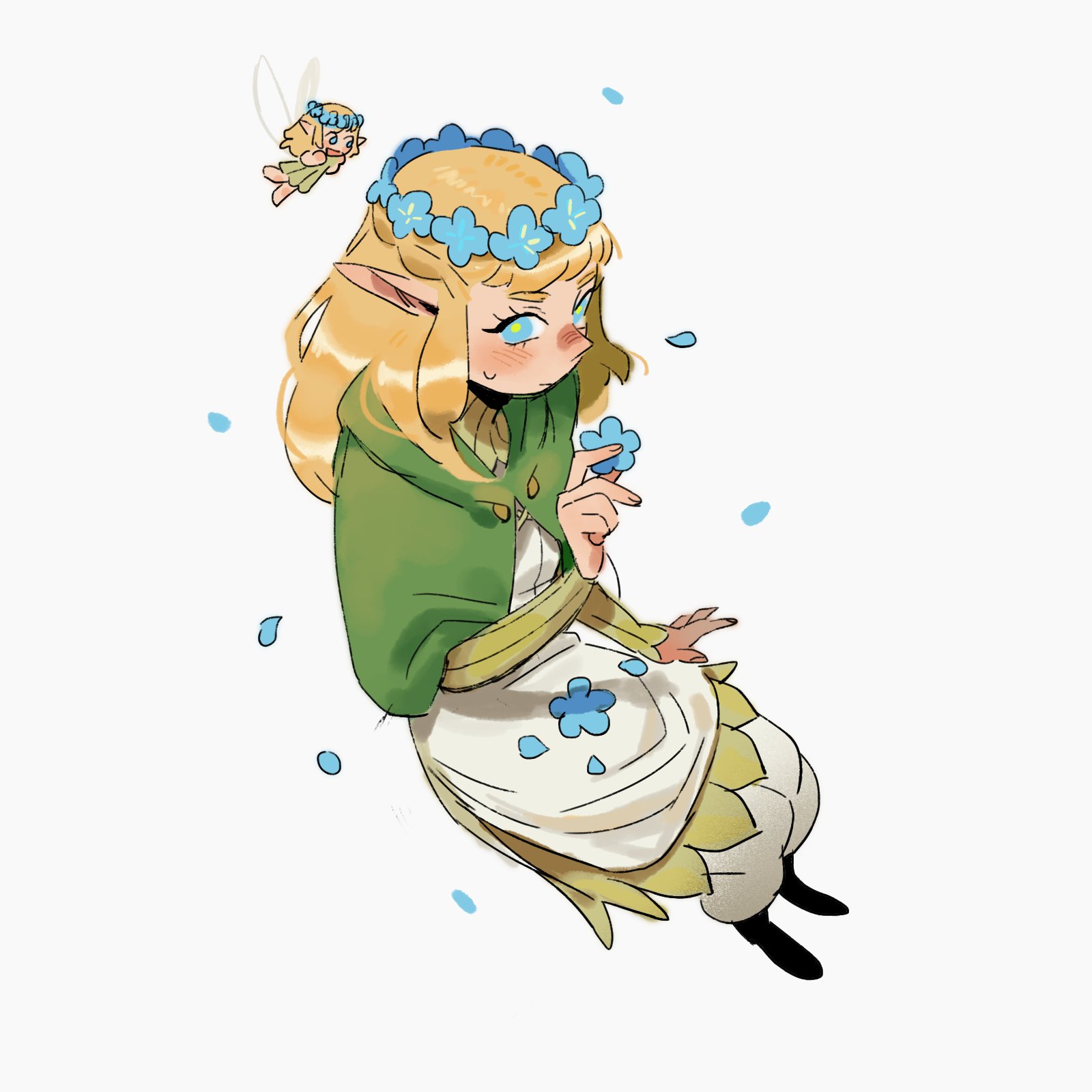 Safebooru - 1girl blonde hair blue eyes blush cloak dungeon meshi elf fairy fairy (dungeon meshi ...