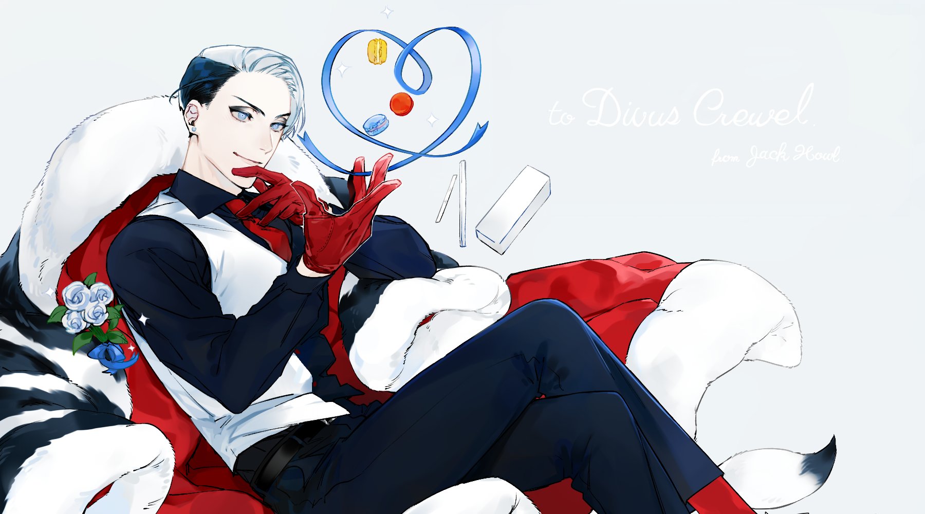 Safebooru - 1boy black hair blue eyes coat commentary request crossed ...