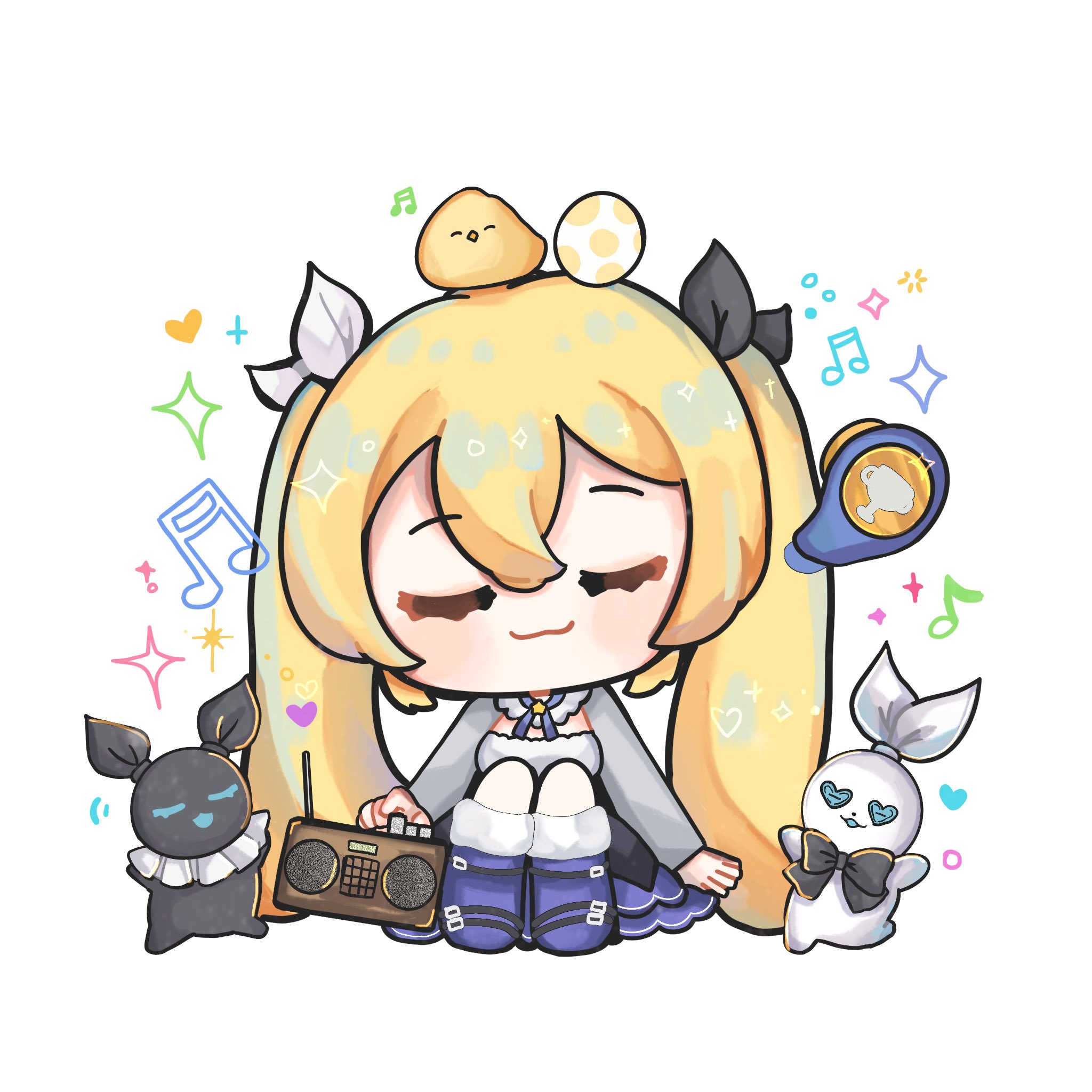 Safebooru - 127 1girl bao bao (dokibird) blonde hair blue footwear blue ...