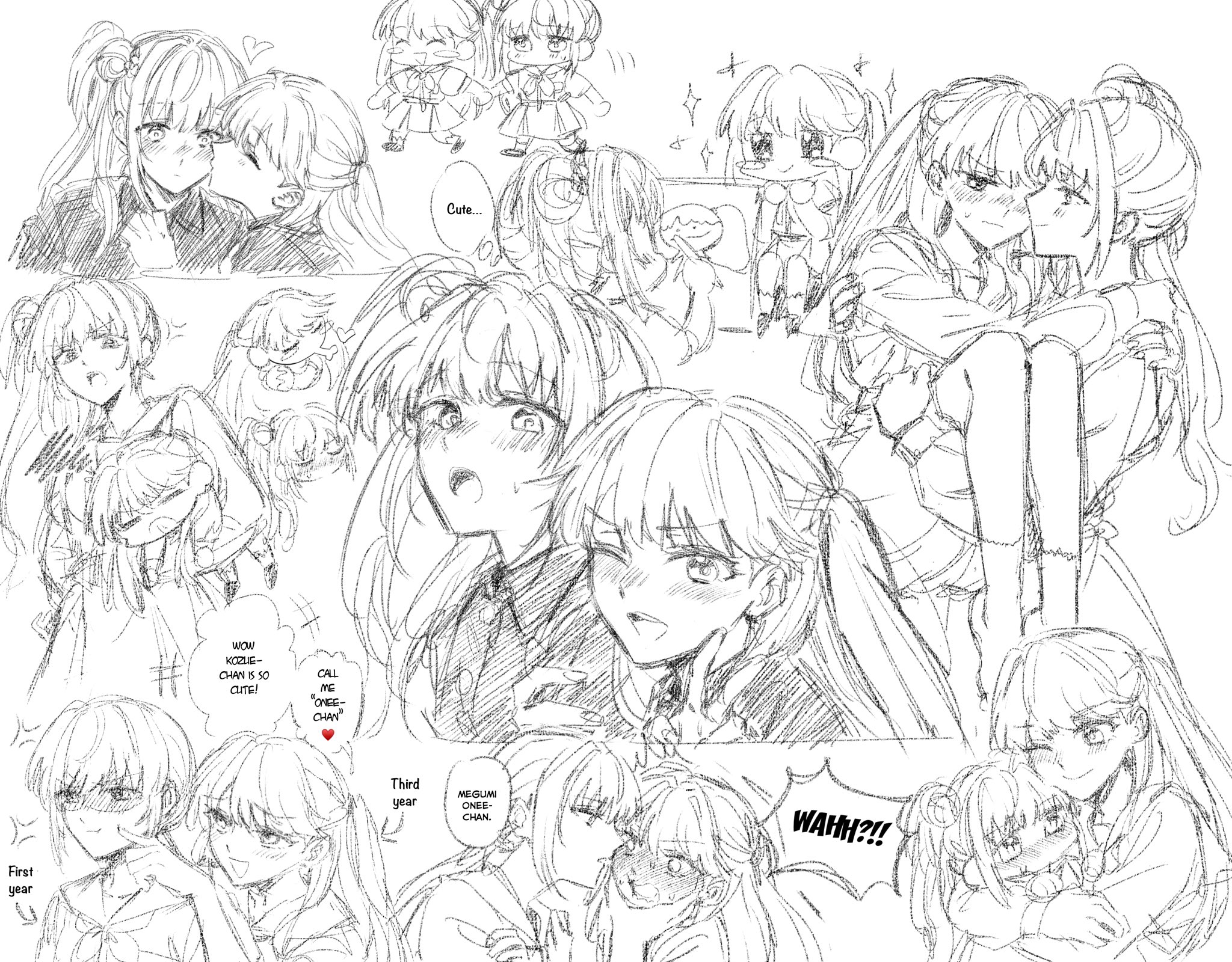 Safebooru - +++ 2girls ;) anger vein arm grab arrow (symbol) blush blush stickers carrying ...