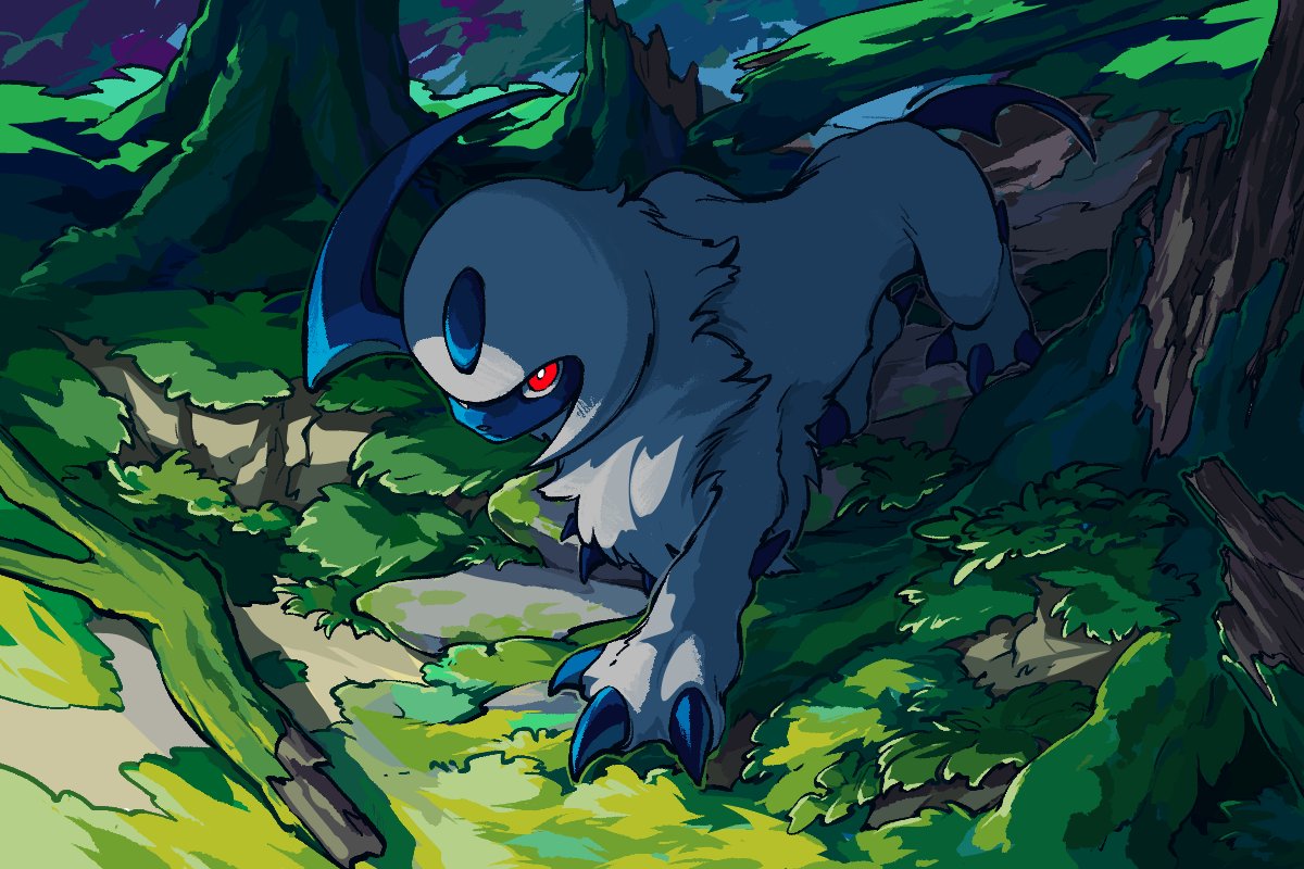 Safebooru - absol doggo 1d34 forest full body looking at viewer moss ...