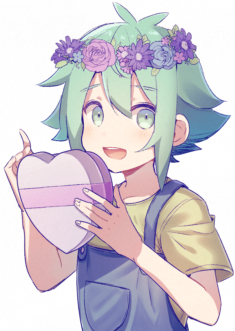 Safebooru - 1boy basil (headspace) (omori) basil (omori) blue overalls ...