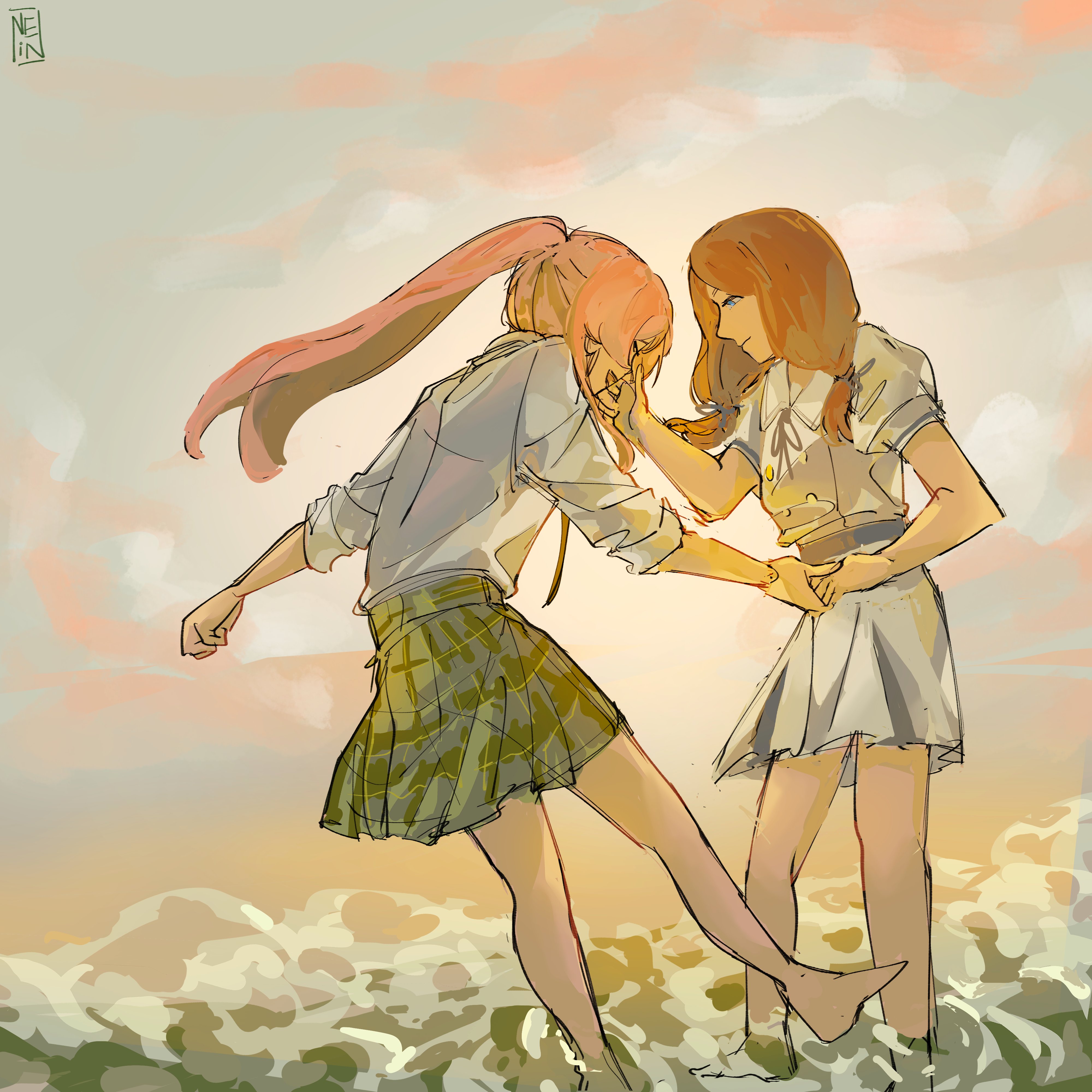 Safebooru - 2girls absurdres bang dream! bang dream! it's mygo!!!!! barefoot belt blue belt blue ...