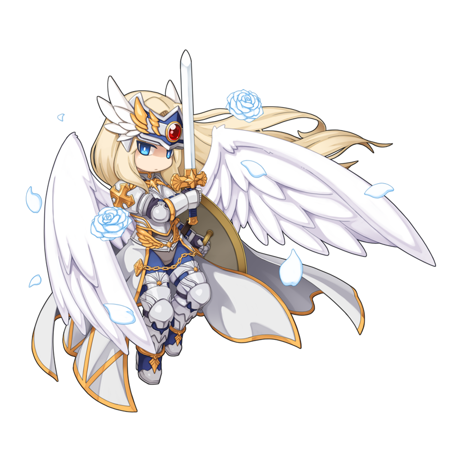 Safebooru - 1girl armor armored boots blonde hair blue eyes blue pants boots cape chain chibi ...