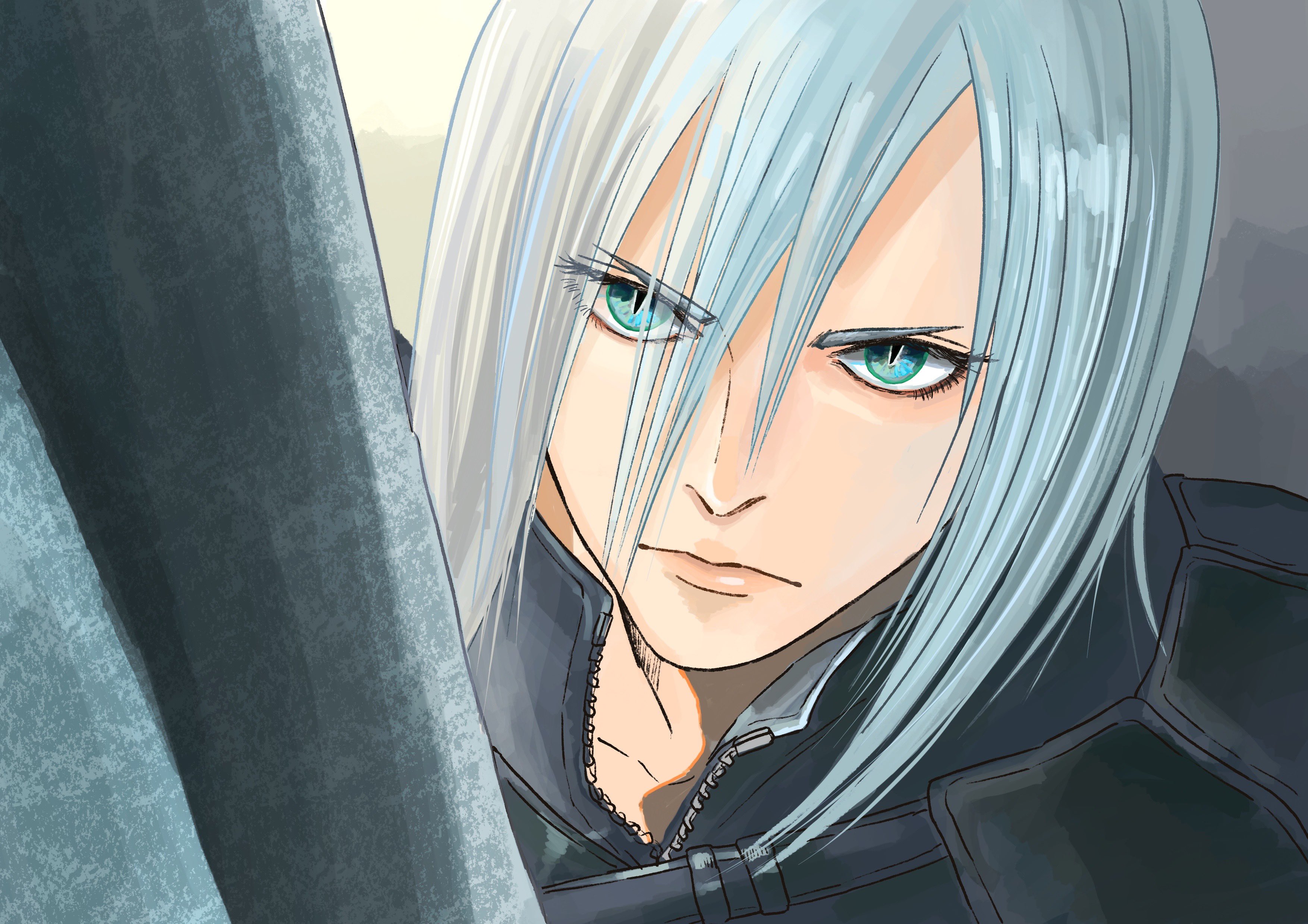 Safebooru - 1boy absurdres blue eyes commentary day final fantasy final ...