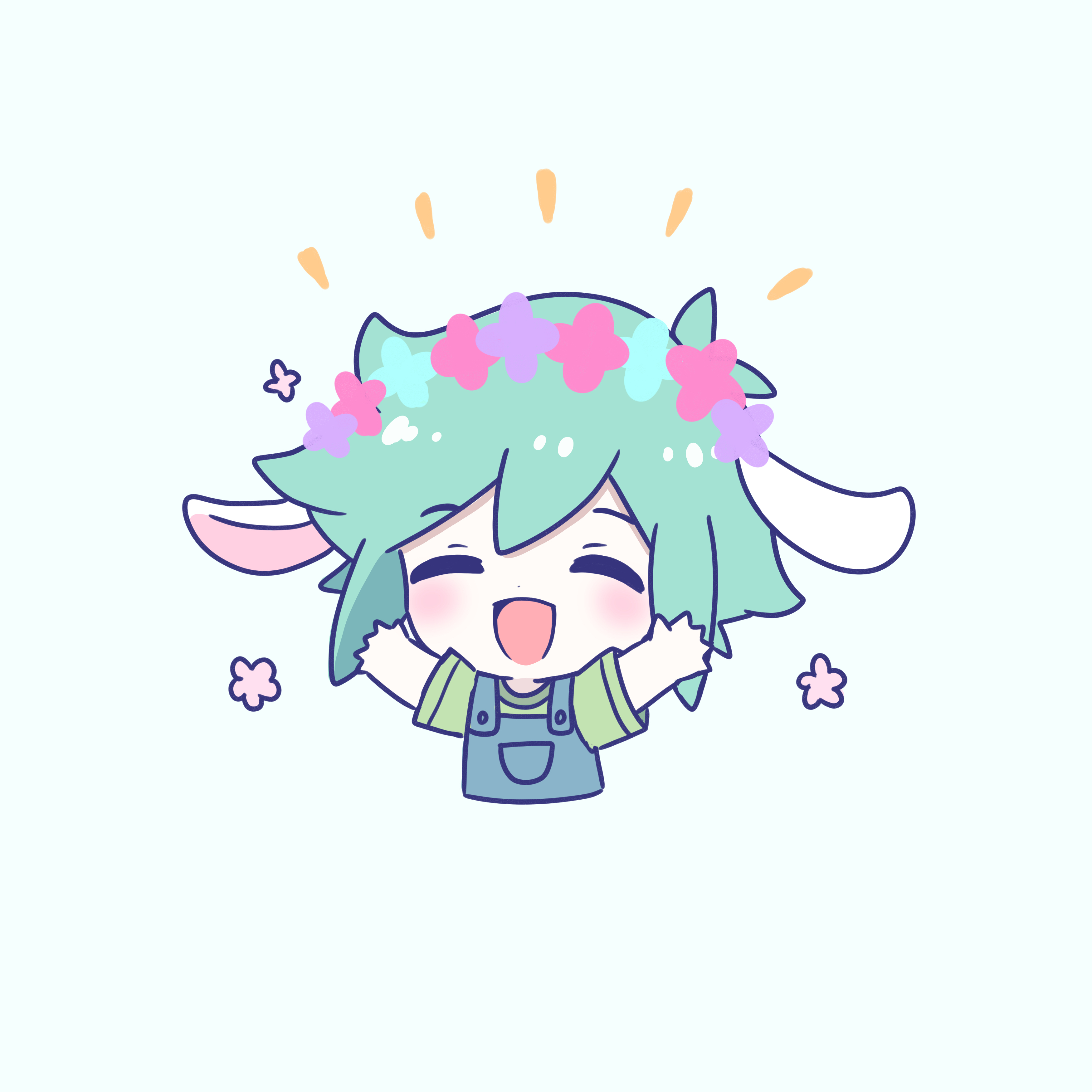 Safebooru - 1boy ^ ^ absurdres animal ears antenna hair basil ...