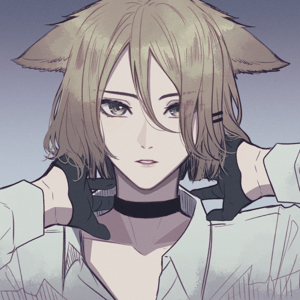 Safebooru - 1girl angon623 animal ears black choker black gloves blonde hair brown eyes choker ...